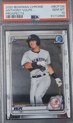 ANTHONY VOLPE PSA 10 GEM MINT 1st 2020 Bowman Chrome BCP-139 YANKEES ...