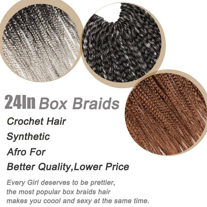 Long Afro Crochet Small Braids Box Braiding Hair Extension Ombre mix ...