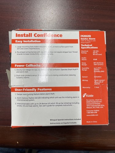 KIDDE Pro Series: Smoke Alarm with Hush Button & Battery Backup I12020 ...