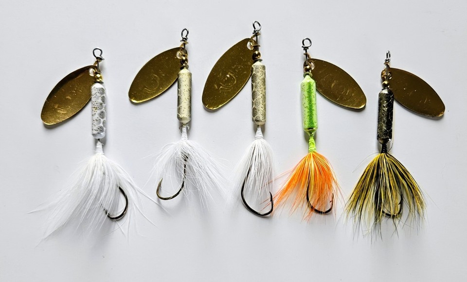 5 Worden's Single Hook Rooster Tail Inline Spinners 1/6 & 1/4 oz Rare ...