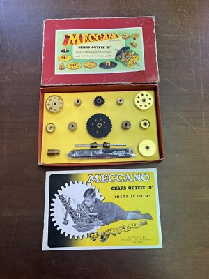 Vintage Meccano Gears Outfit B, 1960, Complete in Original Box with ...