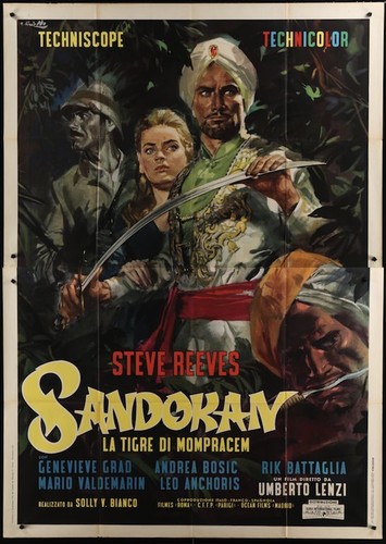 SANDOKAN The GREAT Italian 4F movie poster A 55x79 STEVE REEVES 1962 NM ...