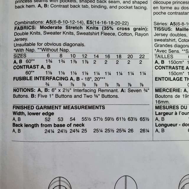 Vogue pattern 9244 misses' jacket - design by March Tilton size A5 (6 ...