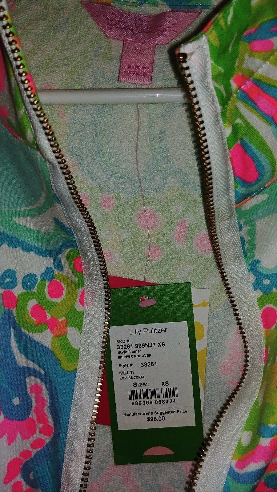 NWT Lilly Pulitzer Multi LOVERS CORAL Skipper Popover Size XS New ...