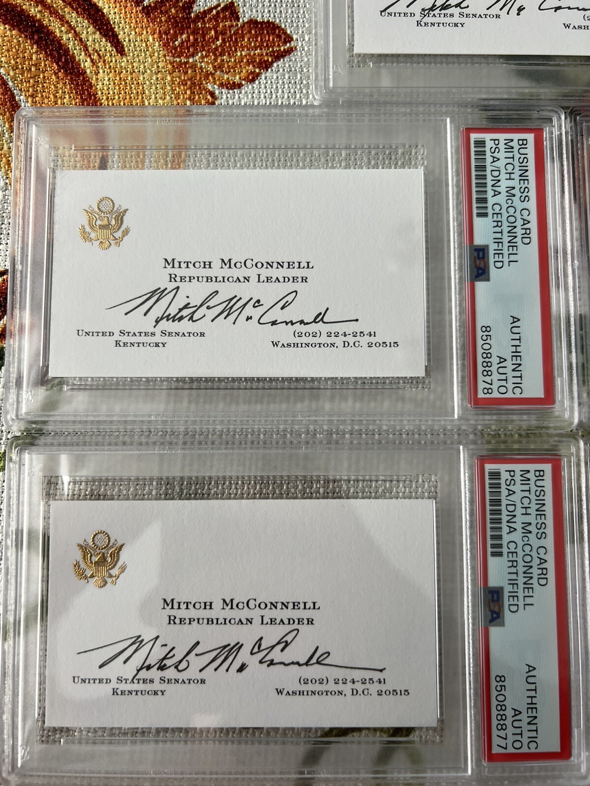 SENATOR MITCH MCCONNELL SIGNED BUSINESS CARD PSA/DNA AUTOGRAPH SENATE ...