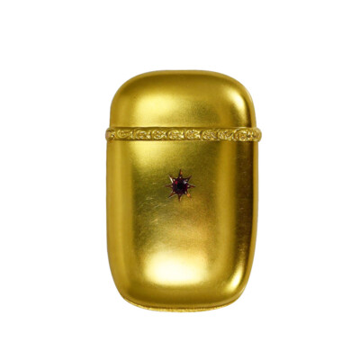 14K Yellow Gold Antique Match Case, with Ruby, 35.3g | eBay