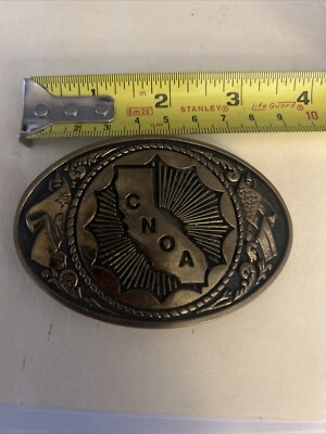 CNOA (Calif Narcotics Officers) 80s Brass Vintage Belt Buckle Police ...