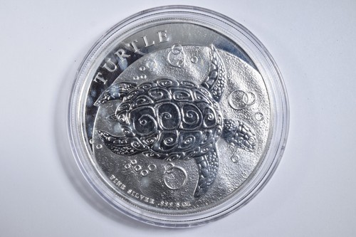 2022 $10 NIUE 5 oz .999 SILVER UNC. ~ Hawksbill Taku Sea Turtle ~ IN ...