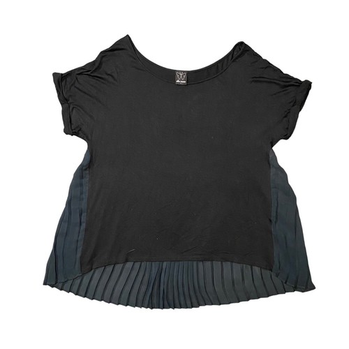 Ella Moss Black T-Shirt with Sheer Chiffon Back Elevated Basic Soft | eBay