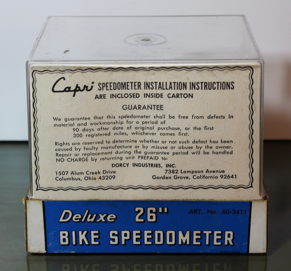 Vintage 60's Wards Hawthorne Capri 26" bike speedometer never used day ...