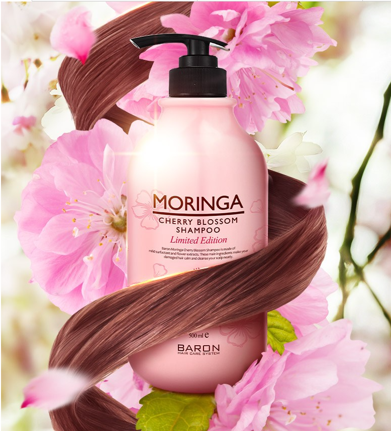 BARON Moringa Cherry Blossom Shampoo 16.9OZ Moisturizing Natural Care K ...