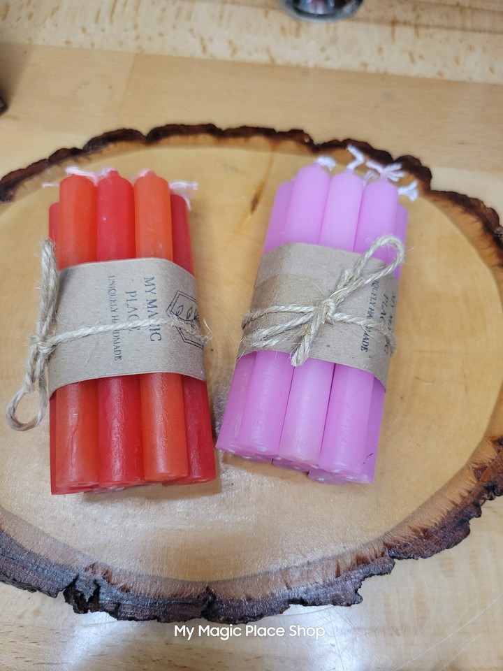 Packs of 10 colored spell candles, 4'' chime candles for spells, ritual ...