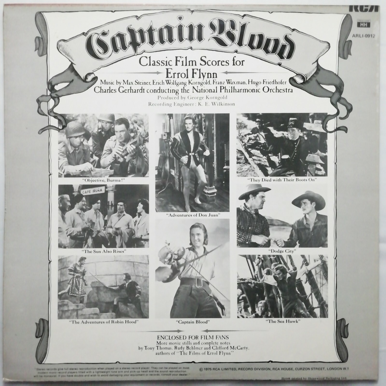 RCA Red Seal LP ARL1-0912: Captain Blood - Classic Film Scores for ...
