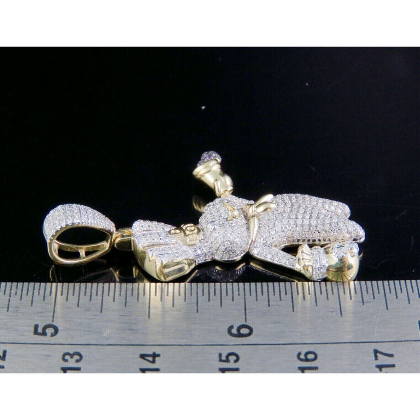 2.36Ct Round Real Moissanite Men Pillsbury Doughboy Pendant 925 ...