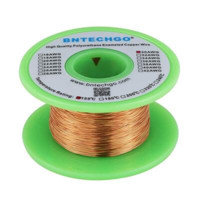 30 AWG Enameled Copper Magnet Wire Natural 4 oz 0.0098" Diameter 840 ...
