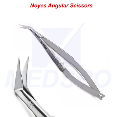 Micro Noyes Angular Spring Action Scissors Ophthalmic Shears Dissecting ...