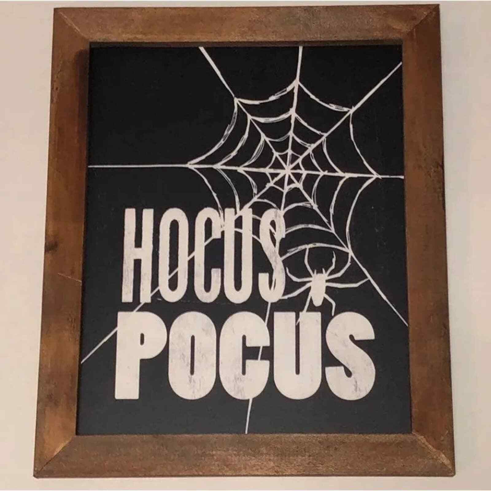 New Wood Framed Halloween Hocus Pocus Spider Web Spider Sign Spiderweb ...
