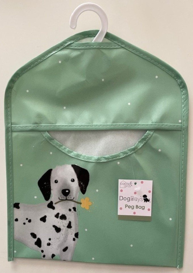 DOG/DOGS DESIGN HANGING PEG BAG HANGER- CLOTHES/LAUNDRY WASHING LINE ...