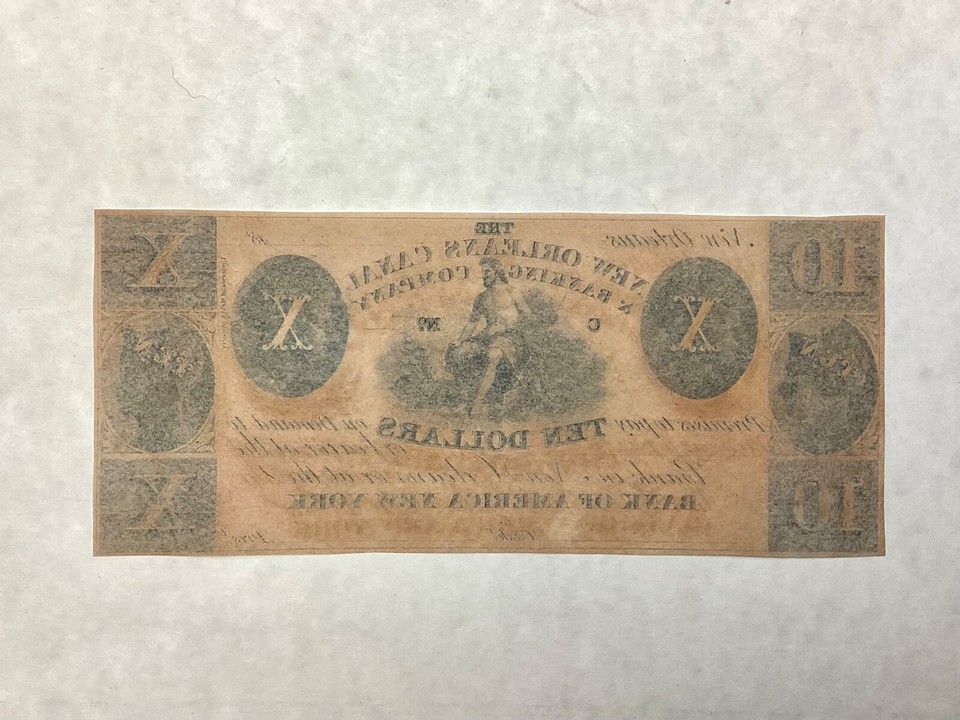 ~1830’s $10 Louisiana Canal & Banking Co. New Orleans - Bank of America ...