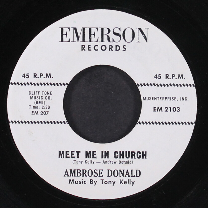 AMBROSE DONALD: who's number one / meet me in church EMERSON 7" Single ...