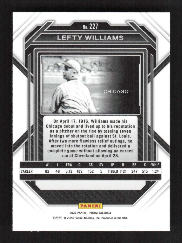 Lefty Williams 2023 Panini Prizm Chicago White Sox #227 | eBay