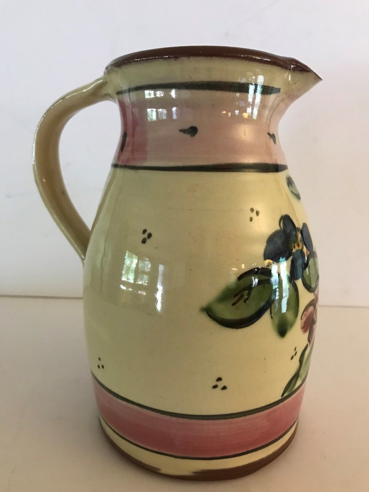 Aldrich Valley Pottery Redware Hand Painted Pitcher | eBay