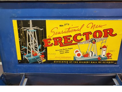 Vtg Gilbert Erector Set Blue Metal Case No 7 1/2, Case only | eBay