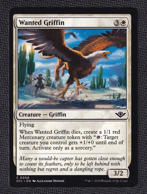 MTG Outlaws of Thunder Junction (OTJ) Wanted Griffin (C) #0038 - Magic ...