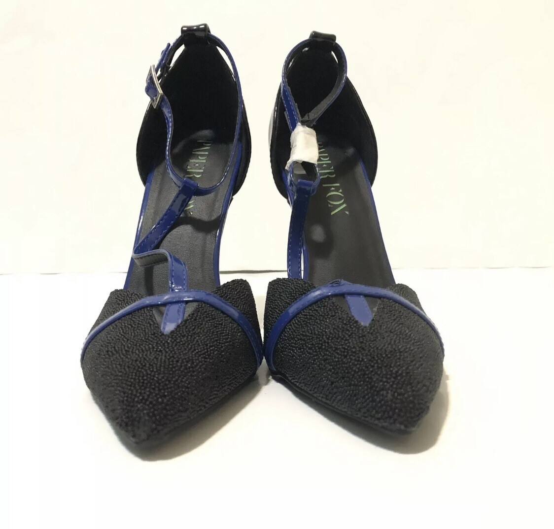 Paper Fox heels Adult size 8 US Black Blue Stiletto New Women’s | eBay