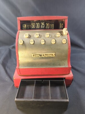 Vintage Toy Tom Thumb Metal Cash Register - Red - Western Stamping Co ...