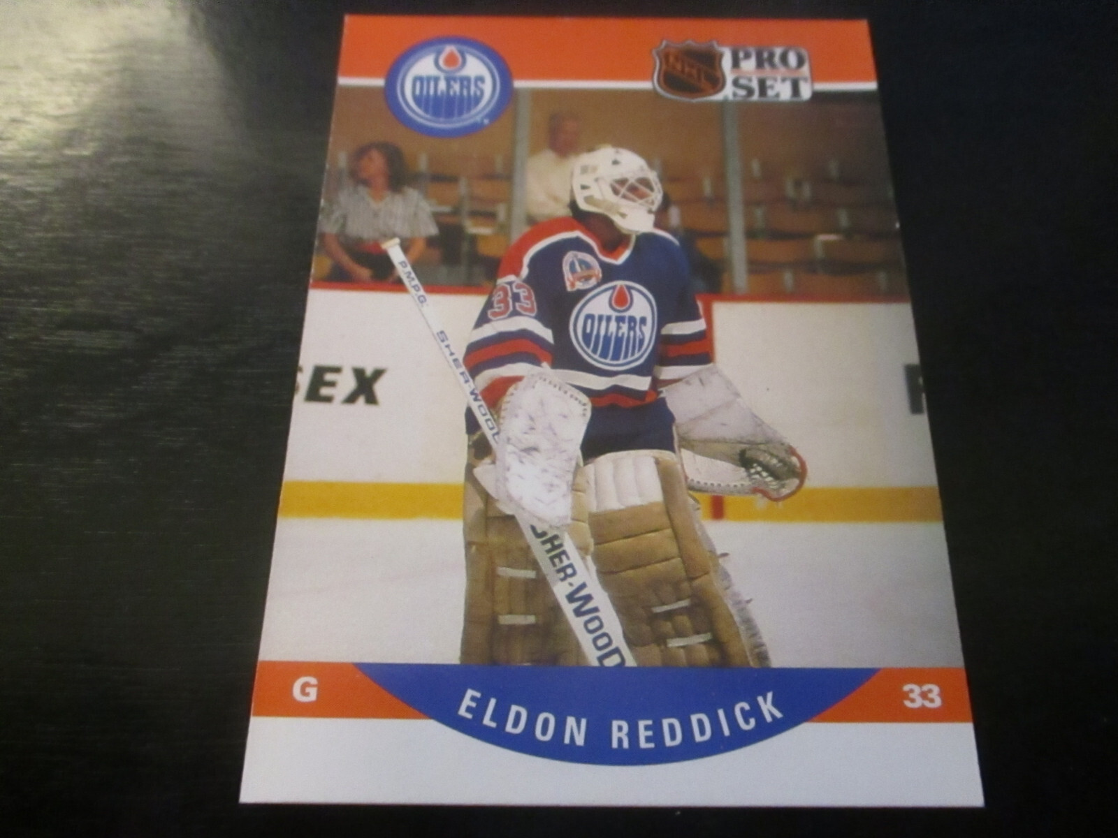 eldon reddick (edmonton oilers - goalie) 1990/91 pro set ROOKIE card ...