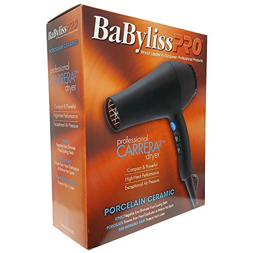 BABYLISS PRO PORCELAIN CERAMIC IONIC CARRERA2 BLOW DRYER HAIR DRYER ...