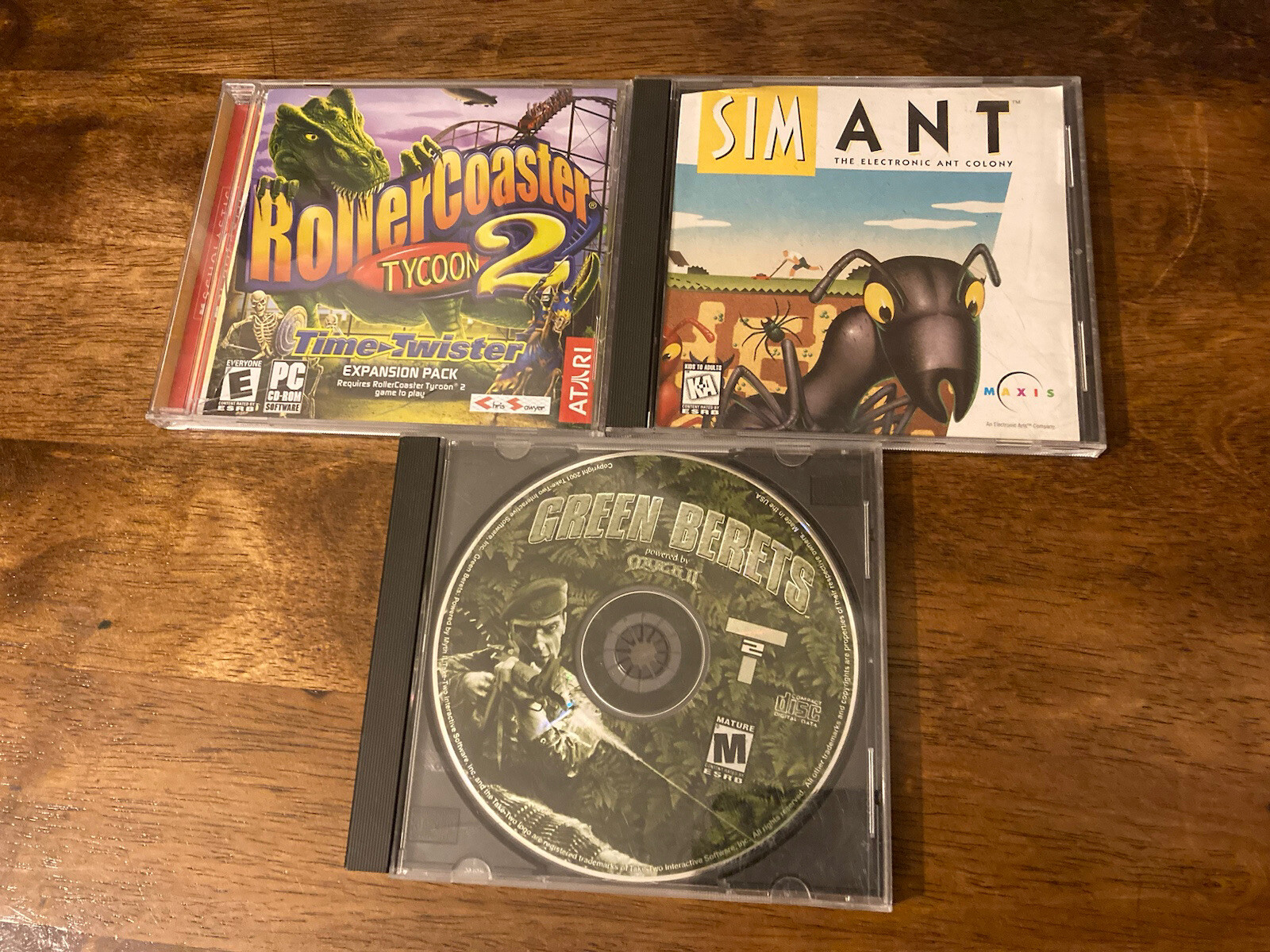 Lot of 3 Sim Ant, Green Berets, Roller Coaster Tycoon 2 PC CD-ROM Games ...