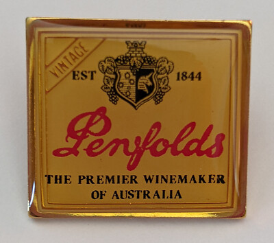 NEW - Penfolds Australian Wine Label Pin - Metal Base - Clear Acrylic ...