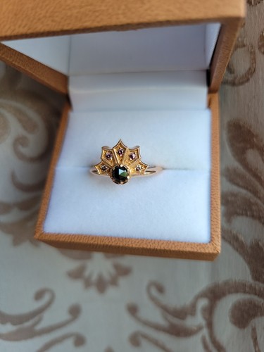 Swank Metalsmithing 14K Rose Gold Black Diamond Purple Diamonds Deco ...