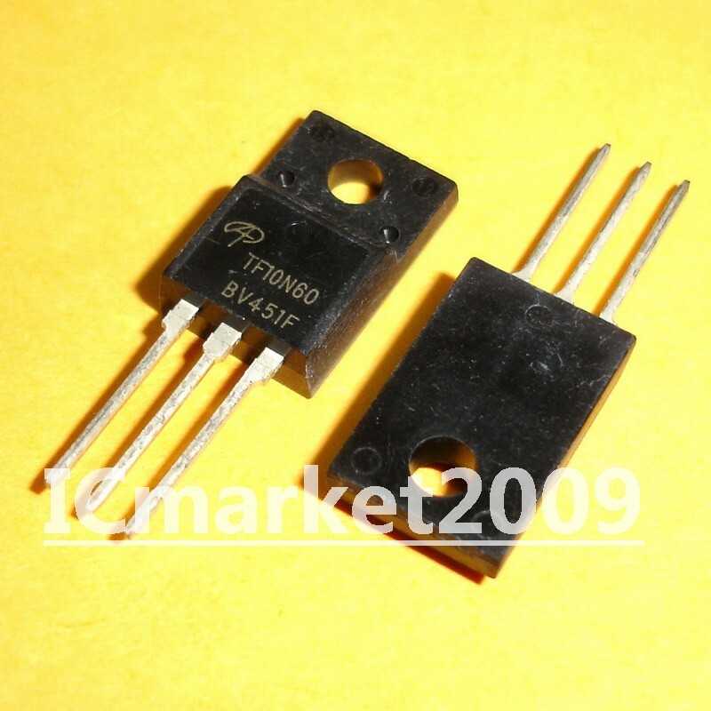 10 PCS AOTF10N60 TO-220F TF 10N60 TF10N60 600V 10A N-Channel Mosfet ...