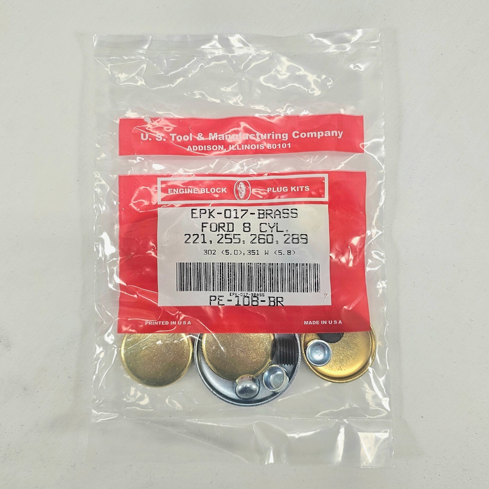 EPK-017-BRASS Expansion Plug Kit Core Freeze Welch Frost SBF Small ...