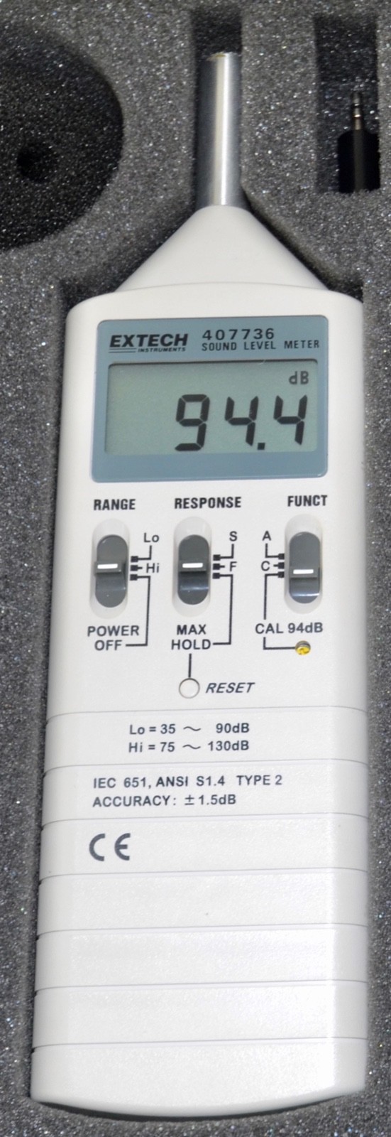 EXTECH 407736 Sound Level Meter With Case in Working Condition. | eBay