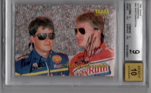 1994 TRAKS WARD & JEFF BURTON DUAL AUTOGRAPHED CARD#A2 MINT 9 BY ...