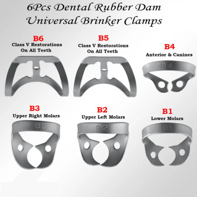 Coleten HyGenic Brinker Gingival Tissue Retractors 6pc Universal Clamp ...