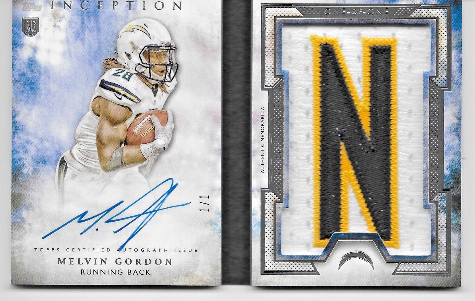 2015 15 TOPPS INCEPTION MELVIN GORDON ROOKIE AUTO SIGNATURE LETTER BOOK ...