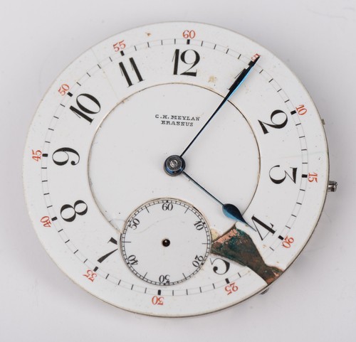 Antique C.H. Meylan Brassus Pocket Watch Dial & Movement 38mm 17 Jewels ...
