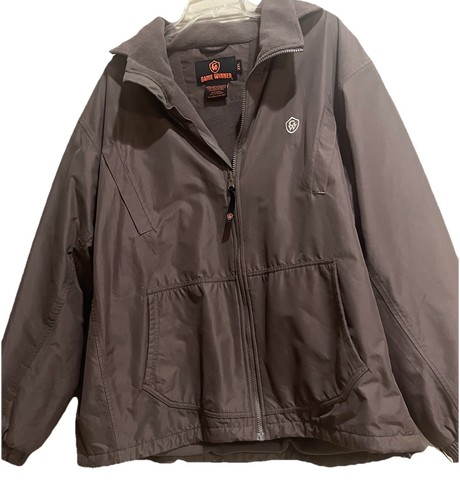 Game Winner Men’s 2X Waterproof Jacket Green Logo Kangaroo Pockets Full ...
