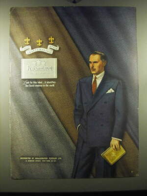 1948 Forstmann Wool Suits Ad - Look for this label.. It identifies the ...
