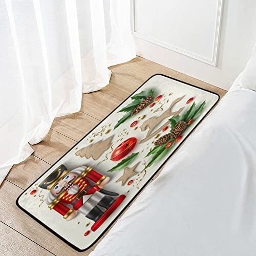 Nutcracker Christmas Kitchen Rugs Bath Mat for Bathroom Absorbent Non ...