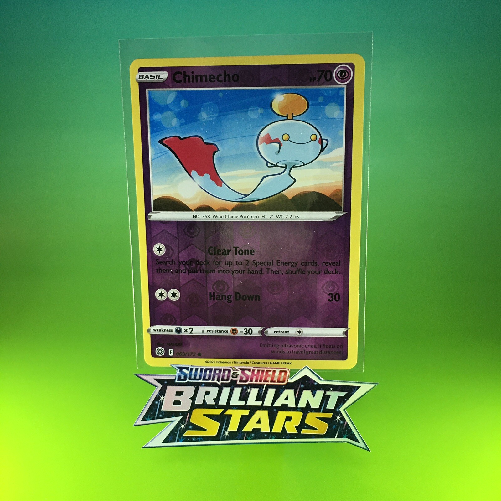 Chimecho 063/172 Reverse Holo Brilliant Stars Pokemon TCG Card M/NM ...