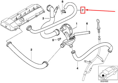 NEW BMW 3 E46 BREATHER RETURN HOSE 7520035 11157520035 ORIGINAL | eBay