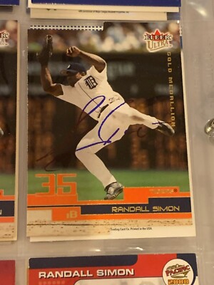 RANDALL SIMON AUTOGRAPHED SIGNED 2003 FLEER ULTRA DIE CUT CARD DETROIT ...