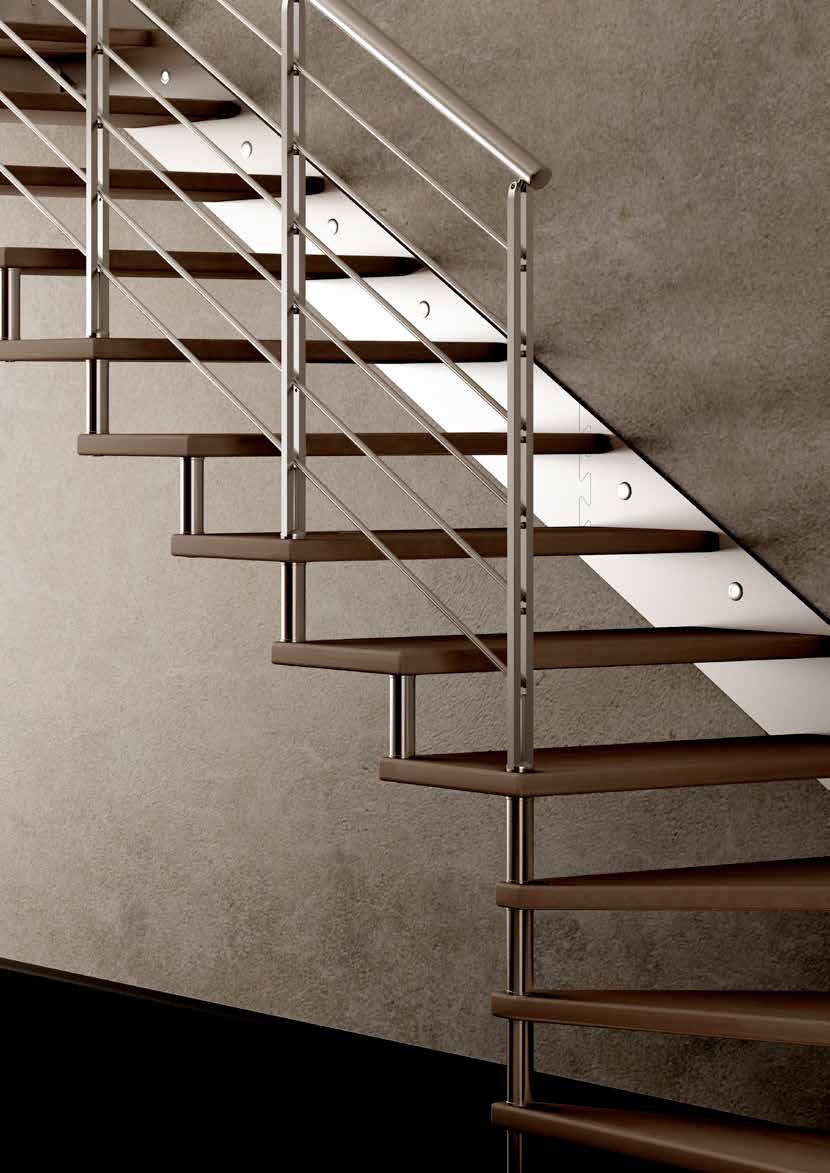 Indoor Straight or Winder Staircase Stairs Kit One Side Steel Stringer ...