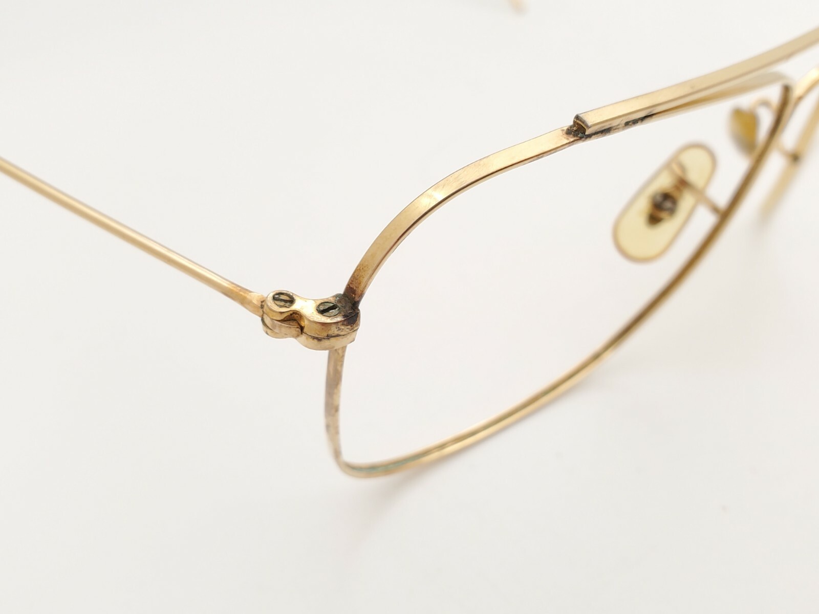 Vintage B&L Ray Ban Bausch & Lomb 58mm Gold Echelon Cable Temples Frame ...